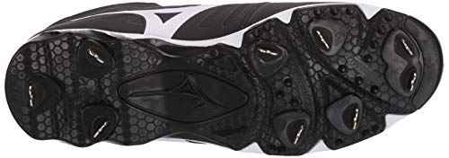 Mizuno Baseball Footwear Mid Mens Metal Baseball Cleat Black-white (9000), 12