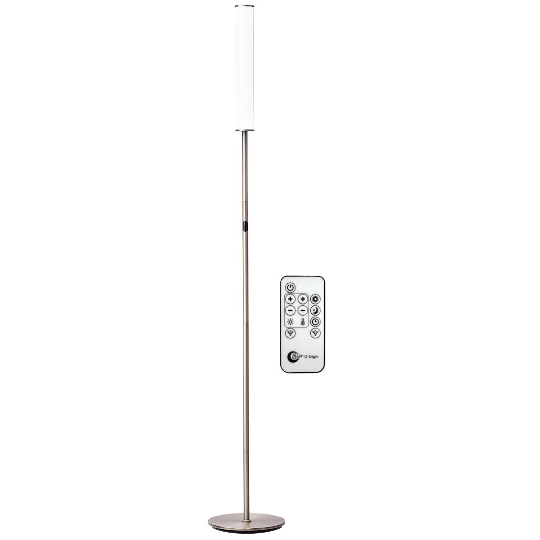 O’Bright Dimmable LED Cylinder Floor Lamp, Full Range Dimming, Minimalist Standing Pole Lamp/Torch Lamp, Floor Lamps for Living Room, Bedrooms, Porch, Patio, and Office, Black