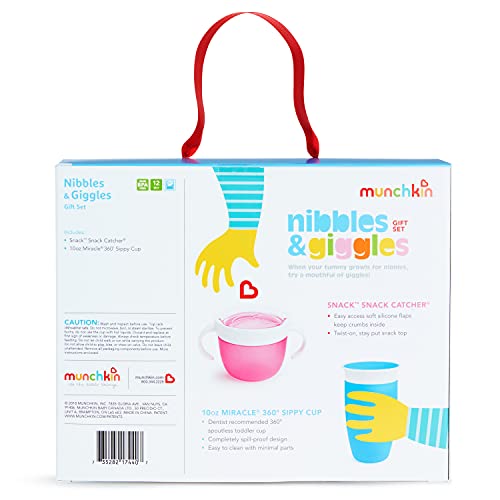 Munchkin® Nibbles & Giggles Toddler Gift Set, Includes 10oz Miracle 360 Cup and Snack Catcher, Blue