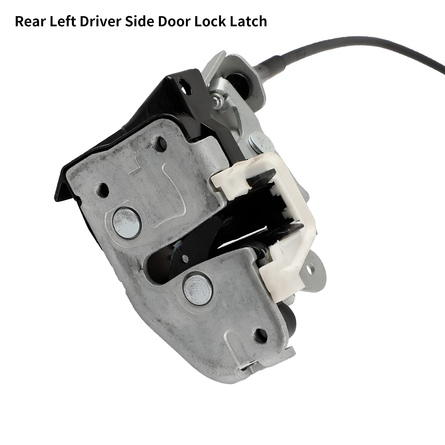 Nakuuly Left Driver Side Rear Door Lock Latch & Cable Compatible with Ford F150 Extended Cab Pickup 2004-2008, Upper and Lower Latches Assembly Replaces # 8L3Z-18264A01-B, 6l3Z-18264A01-B
