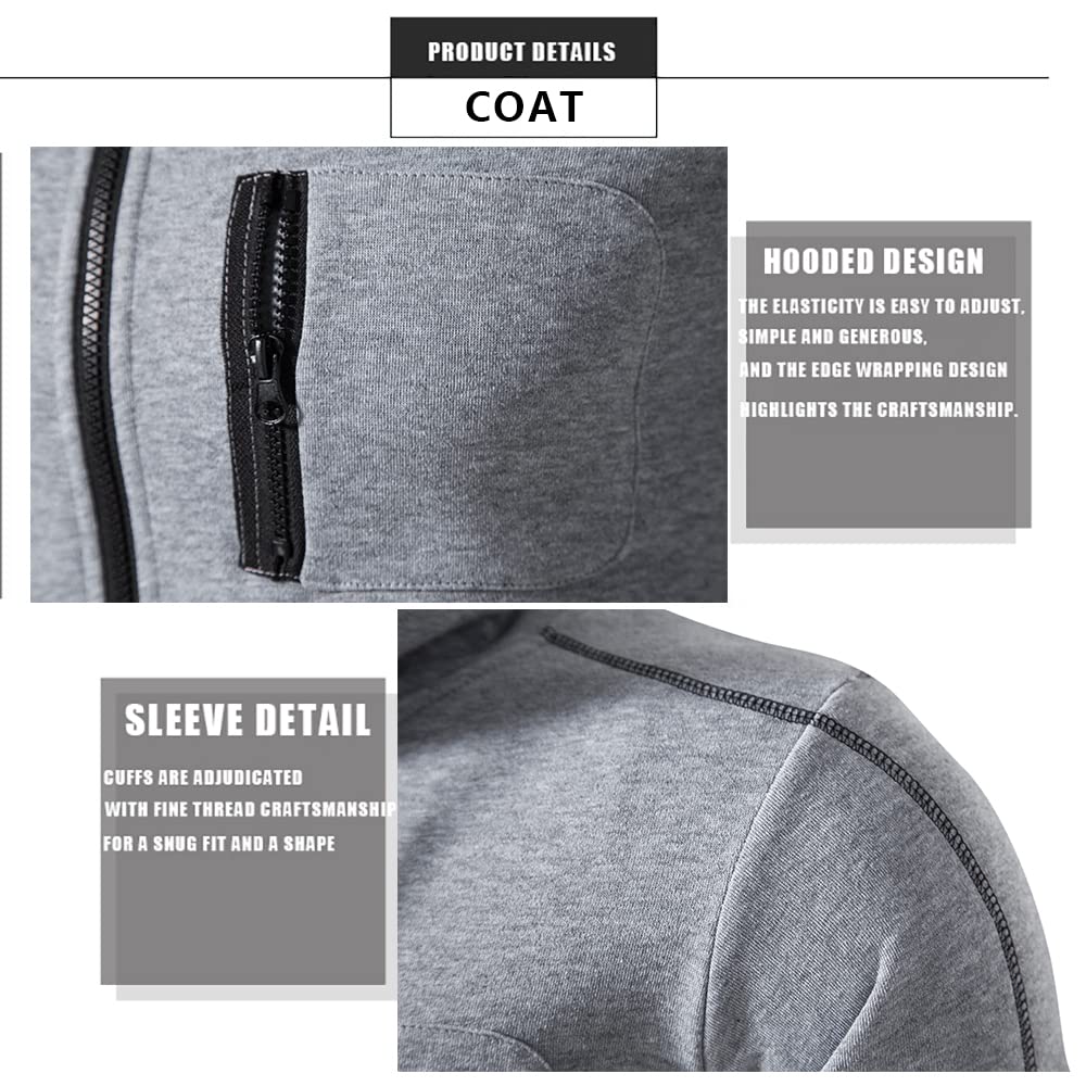 PRESEOSSA Mens Sweatsuits Sets Men's Tracksuits Zipper Hoodies for Men Jogging Suits Sets with Multi Pockets