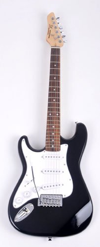 Left Handed Beginner 3/4 Size Electric Guitar Package with Amp, Carry Bag and Strap SX RST 3/4 LH BK