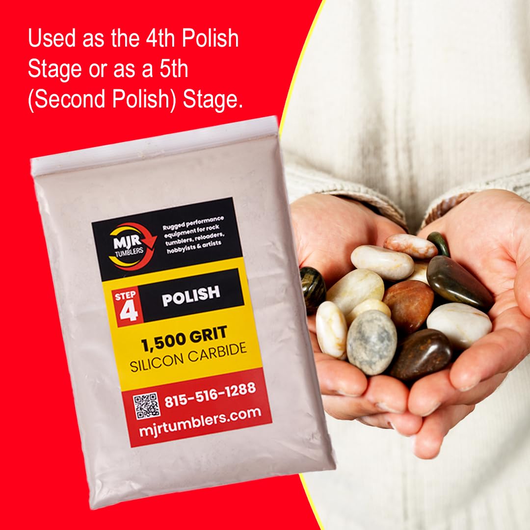 MJR Tumblers 5 LB Super Polish 1500 Silicon Carbide Rock Refill Grit Abrasive Media Final Step USA