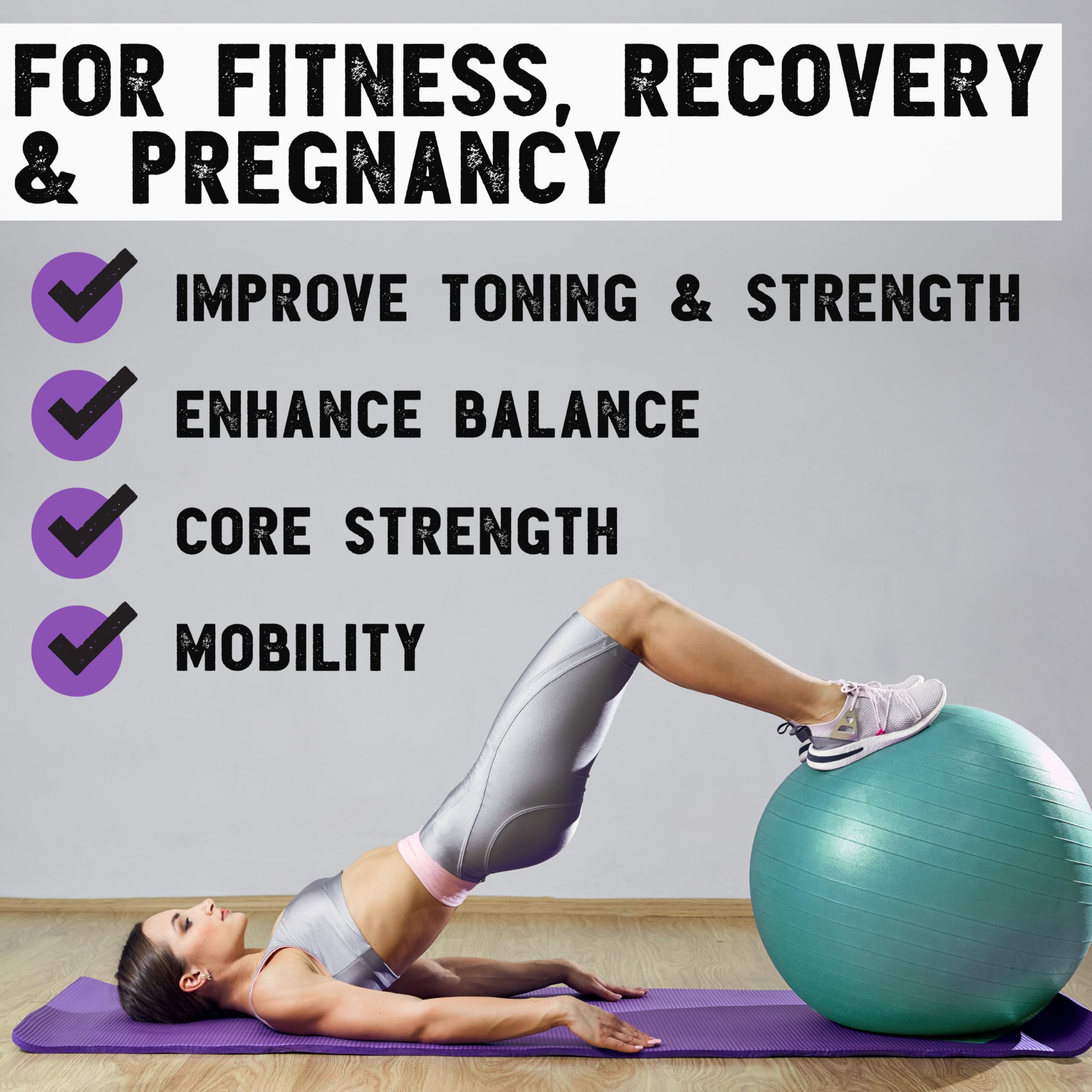 Live Infinitely Exercise Ball (55cm-95cm) Extra Thick Professional Grade Balance & Stability Ball- Anti Burst Tested Supports 2200lbs- Includes Hand Pump & Workout Guide Access