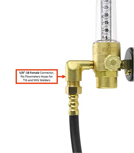 VICTOR Flowmeter Regulator for Argon, Argon/CO2 and Helium. For TIG and MIG Welders, Model: GRF400-580
