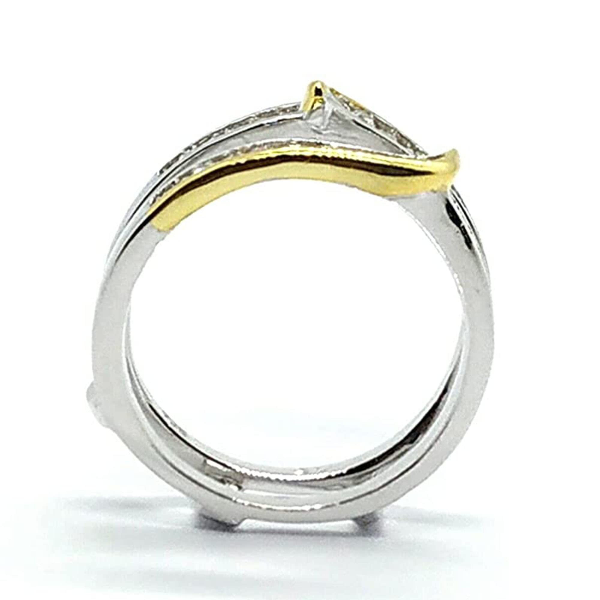 Prettyshinejewels 14k Two Tone Gold Plated 925 Sterling Silver 1.50CT Round Cut Created DVVS1 Diamond Engagement Guard Wrap Wedding Enhancer Ring8