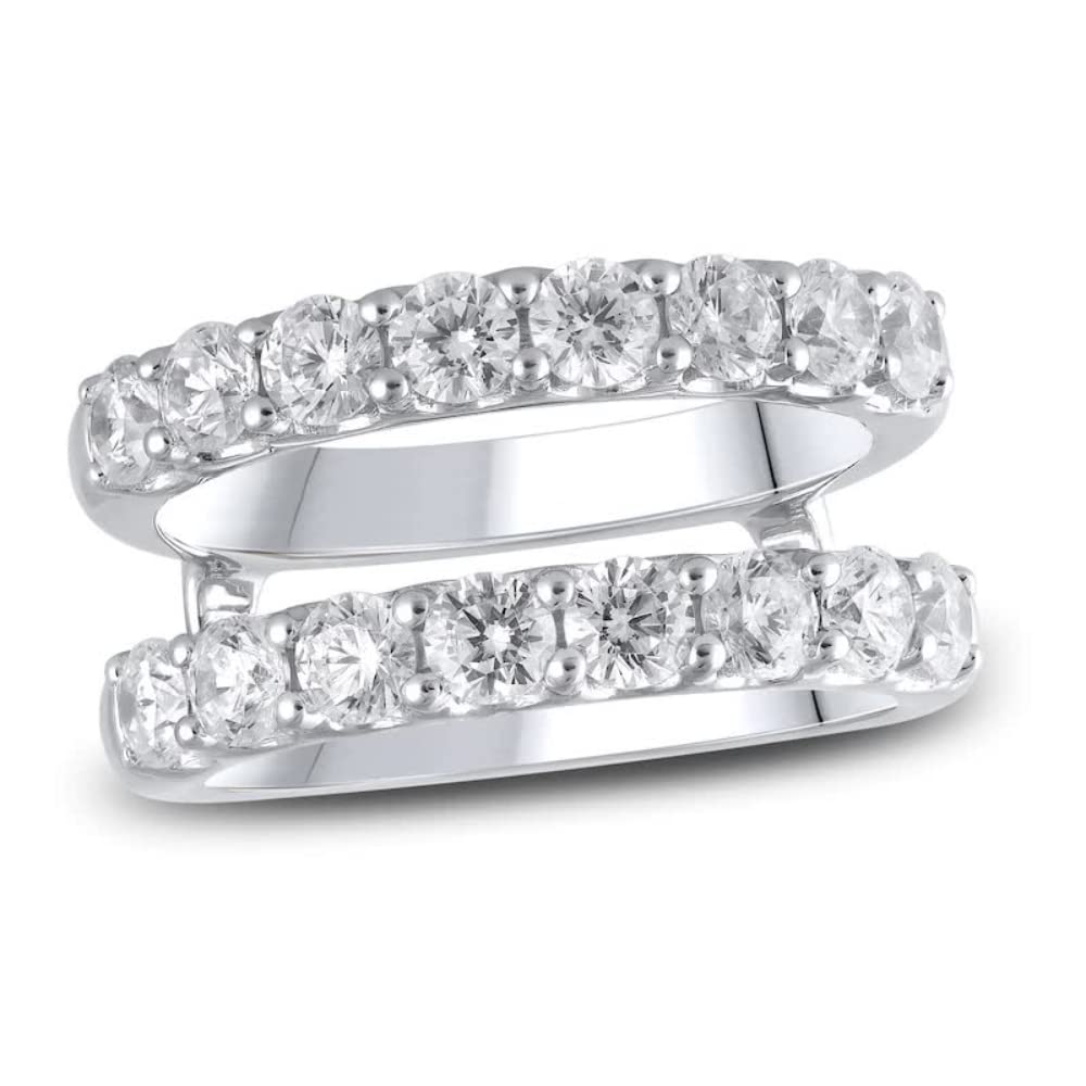 RITZIN Enhancer Round Brilliant Cut White Moissanite Diamond 925 Sterling Silver Ring Guard - 3 MM (6)