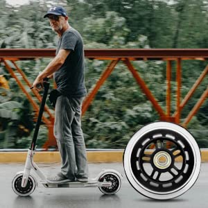 Little World Scooter Wheels Pair - 2Pcs Scooter Replacement Wheels - 100mm Pro Stunt Scooter Replacement Wheels with ABEC-7 Bearing - Quality Scooter Wheels for Smooth Ride, Black 100mm wheels