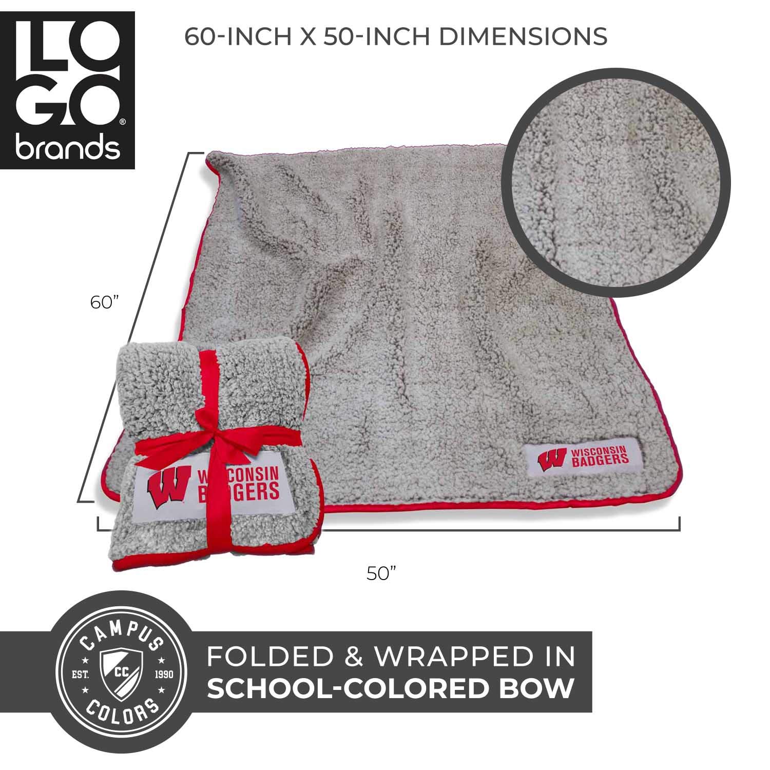 Logo Frosty Fleece 60 X 50 Blanket (Wisconsin Badgers - Multicolor)