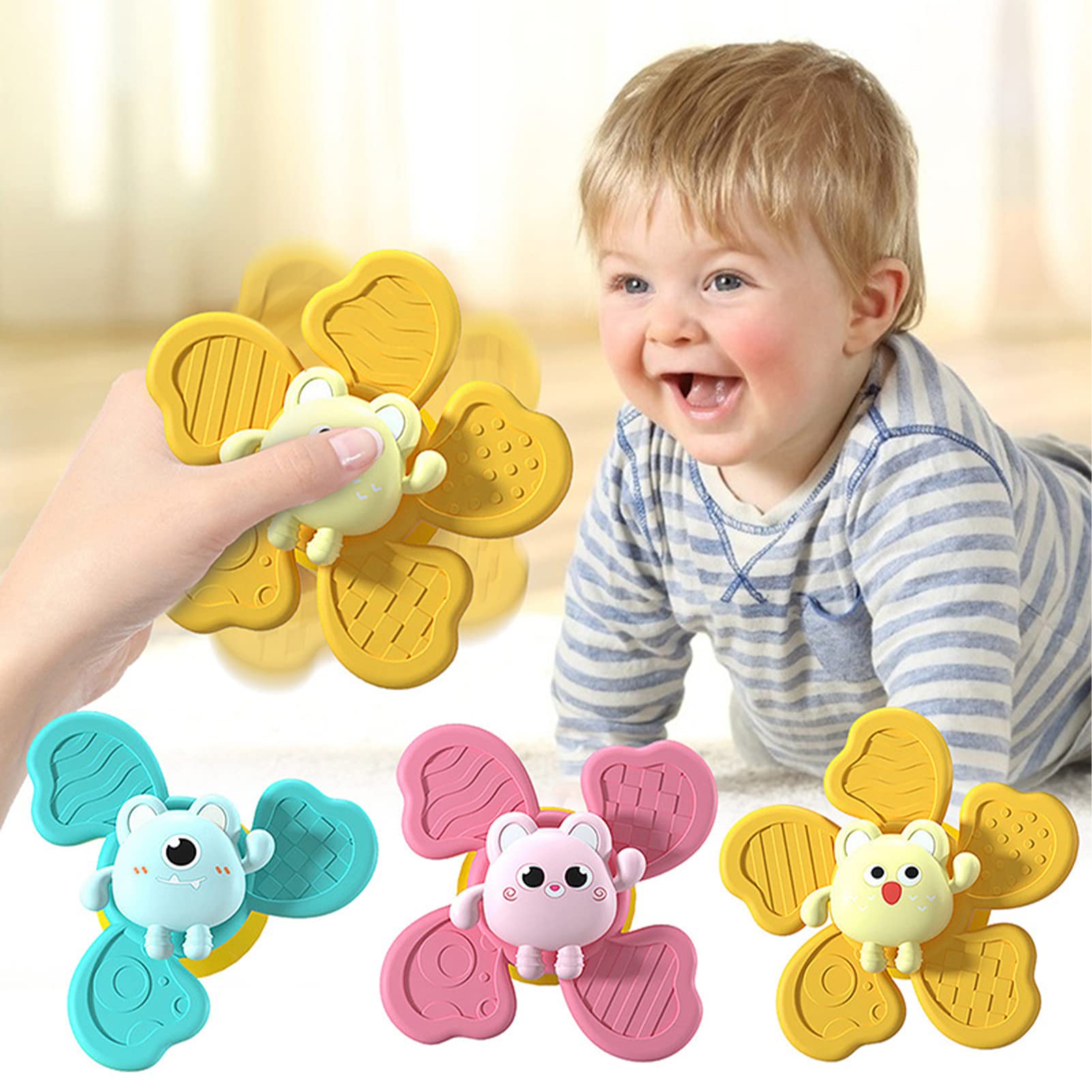 SITIEPA Suction Cup Spinner Toys Simple Fidget Toy Stress Relief Sensory Spinning Toys for Toddler…