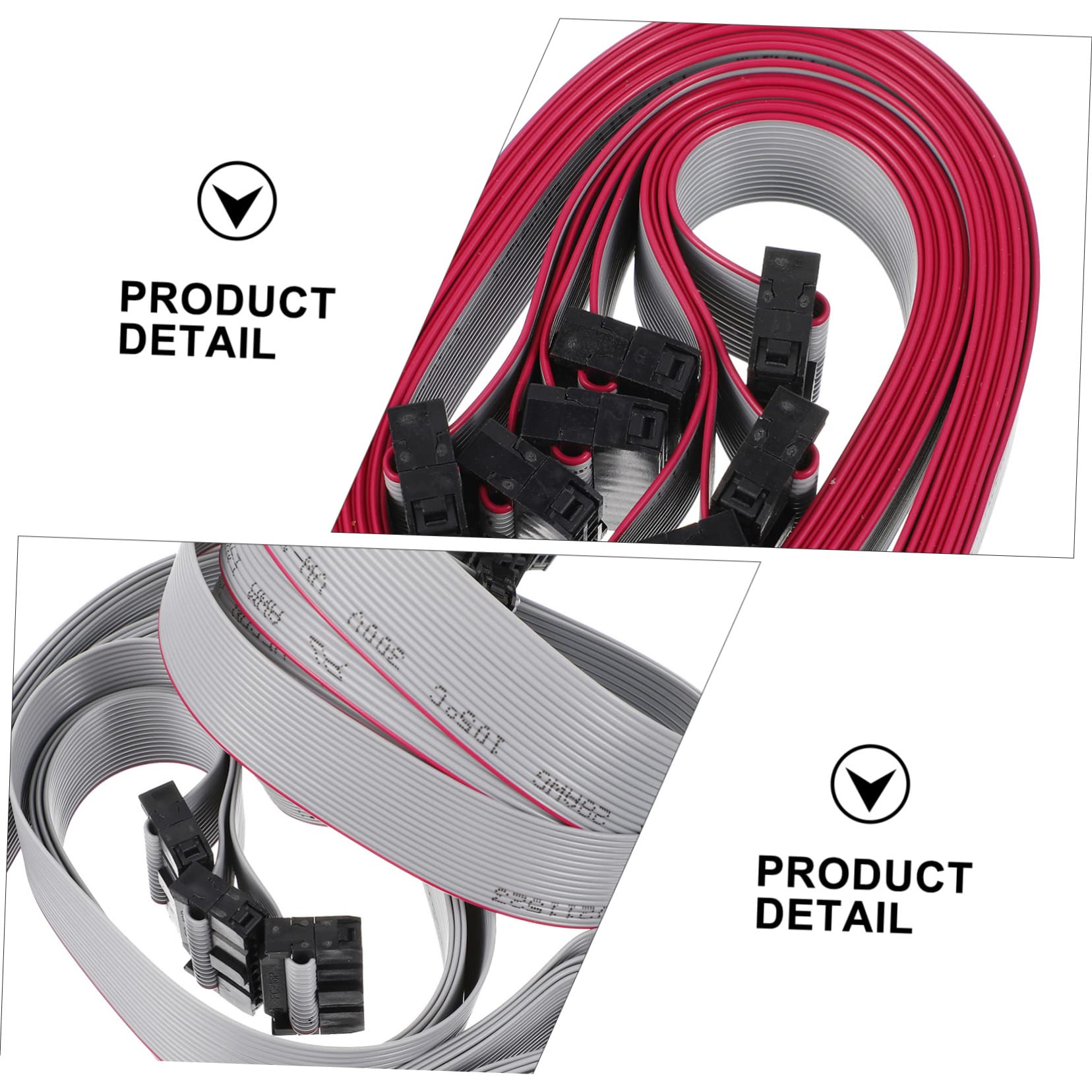 VILLCASE 8 pcs Cable IDC 16 Pin Connector IDC Ribbon Connector IDC Cord IDC Wire IDC Connector 16 Pin Wire Gray Wire Flat line Ribbon tinned Copper Wire
