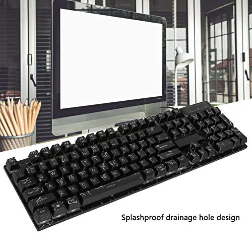 Zyyini Mechanical Keyboard, 104 Keys RGB Mechanical Gaming Keyboard, Suspended Keycap, Comfortable Touch USB Wired Keyboard for PC Computer Gaming Office