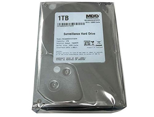 MaxDigitalData 1TB 32MB Cache 7200PM SATA 3.0Gb/s 3.5" Internal Surveillance CCTV DVR Hard Drive (MD1000GSA3272DVR) - w/ 2 Year Warranty (Renewed)