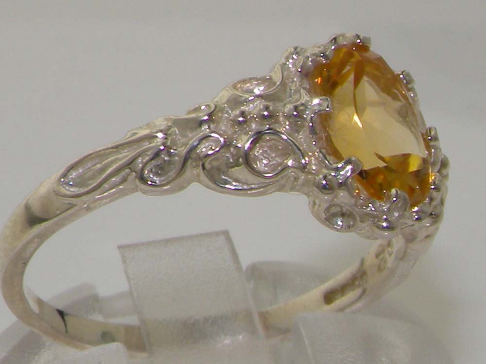 LetsBuyGold 925 Sterling Silver Natural Citrine Womens Promise Ring - Size 7.5