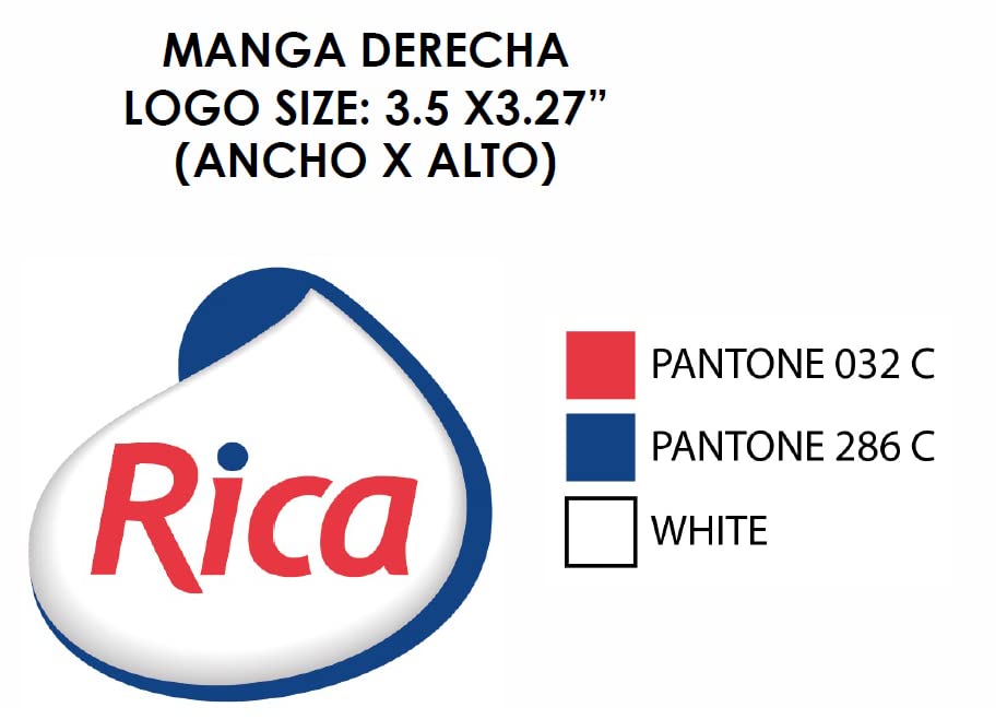 RICA White DRI FIT T-Shirt with Dominican Flag Logo | Medium |