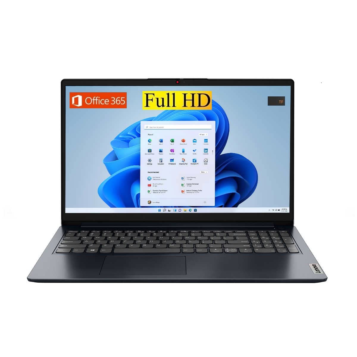 Lenovo 2023 Newest Ideapad Slim Laptop: 15.6" FHD Display, 4-Core Intel Pentium N6000, 8GB RAM, 256GB SSD, 1-Year Office 365 Personal, UHD Graphics, WiFi6, Bluetooth, DolbyAudio, Win11S, TF