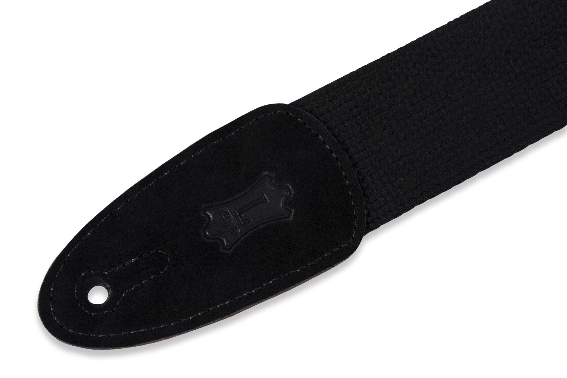 Levy's Leathers 2" Cotton Guitar Strap with Suede Ends and Tri-glide Adjustment. Adjustable to 58"; Black (MC8-BLK)