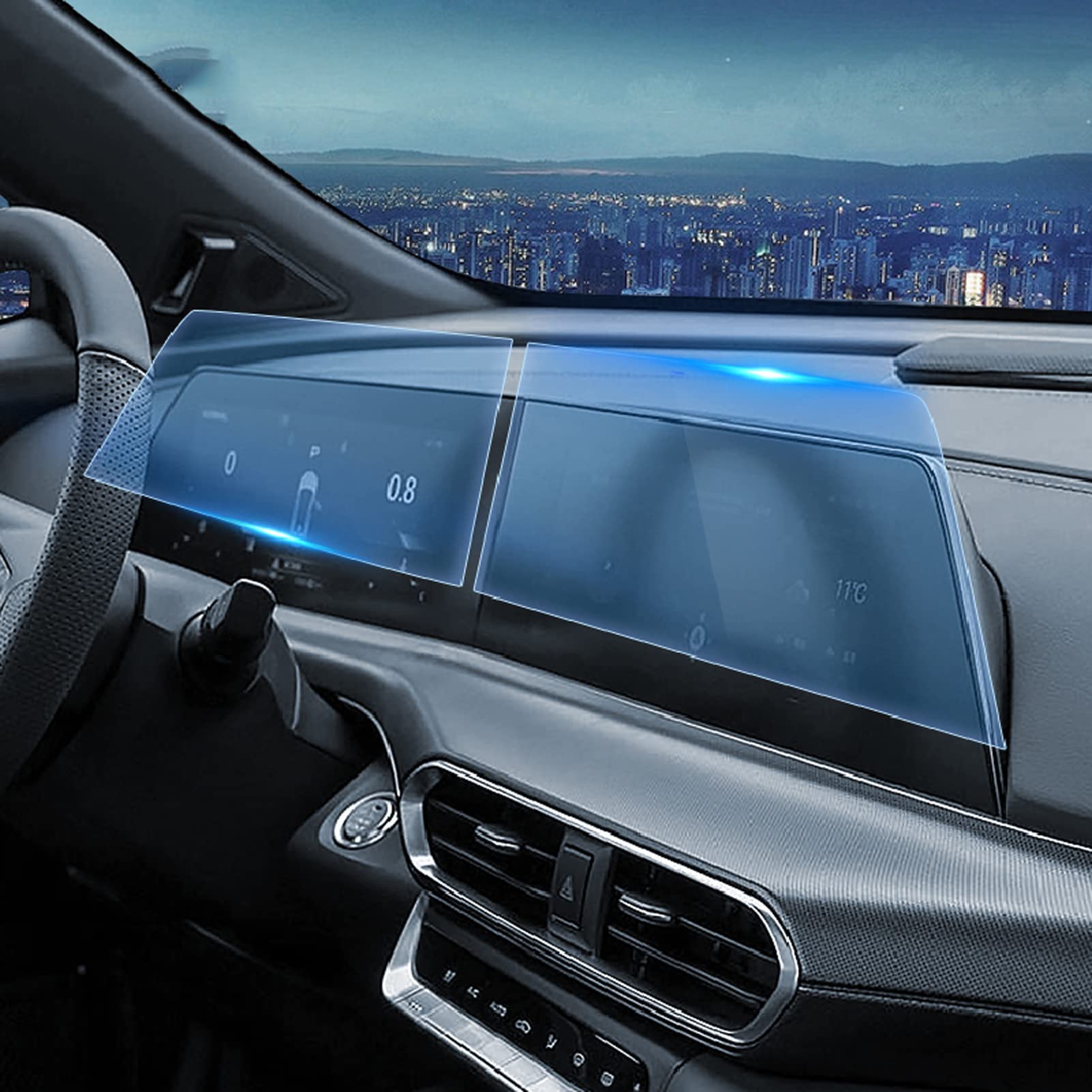 REWIO Car GPS Navigation Film LCD Screen Tempered Glass Protective Film Anti-Scratch Film Interior Accessories, for Changan UNI-T 2020