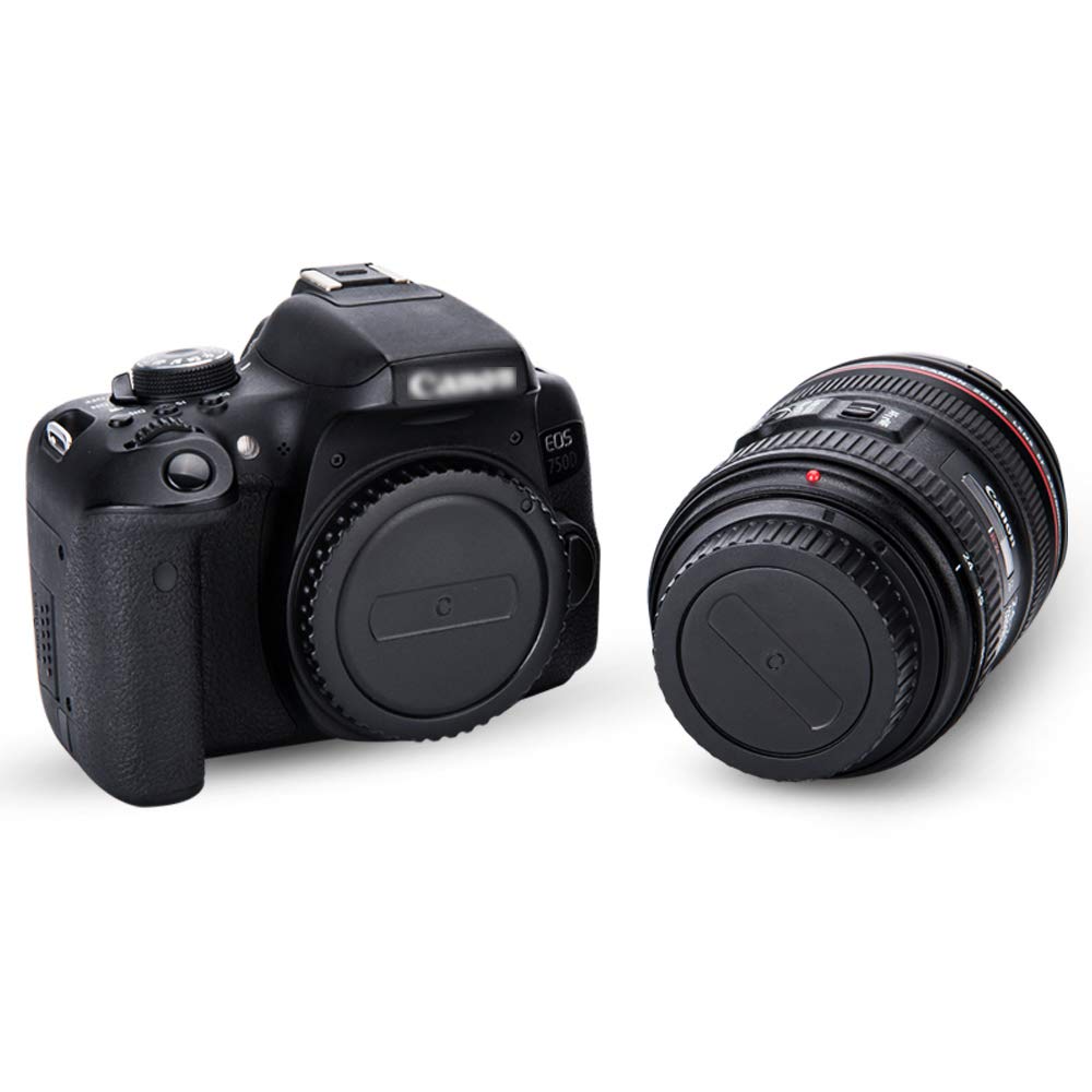 Rear Lens Cap & Body Cap Cover Set for Canon EF EF-S Mount Camera 90D 80D 77D 70D T8i T7 T7i T6 T6i T5i SL3 SL2 7D Mark II 6D Mark II 5D Mark IV 1Dx Mark III etc -5 Packs