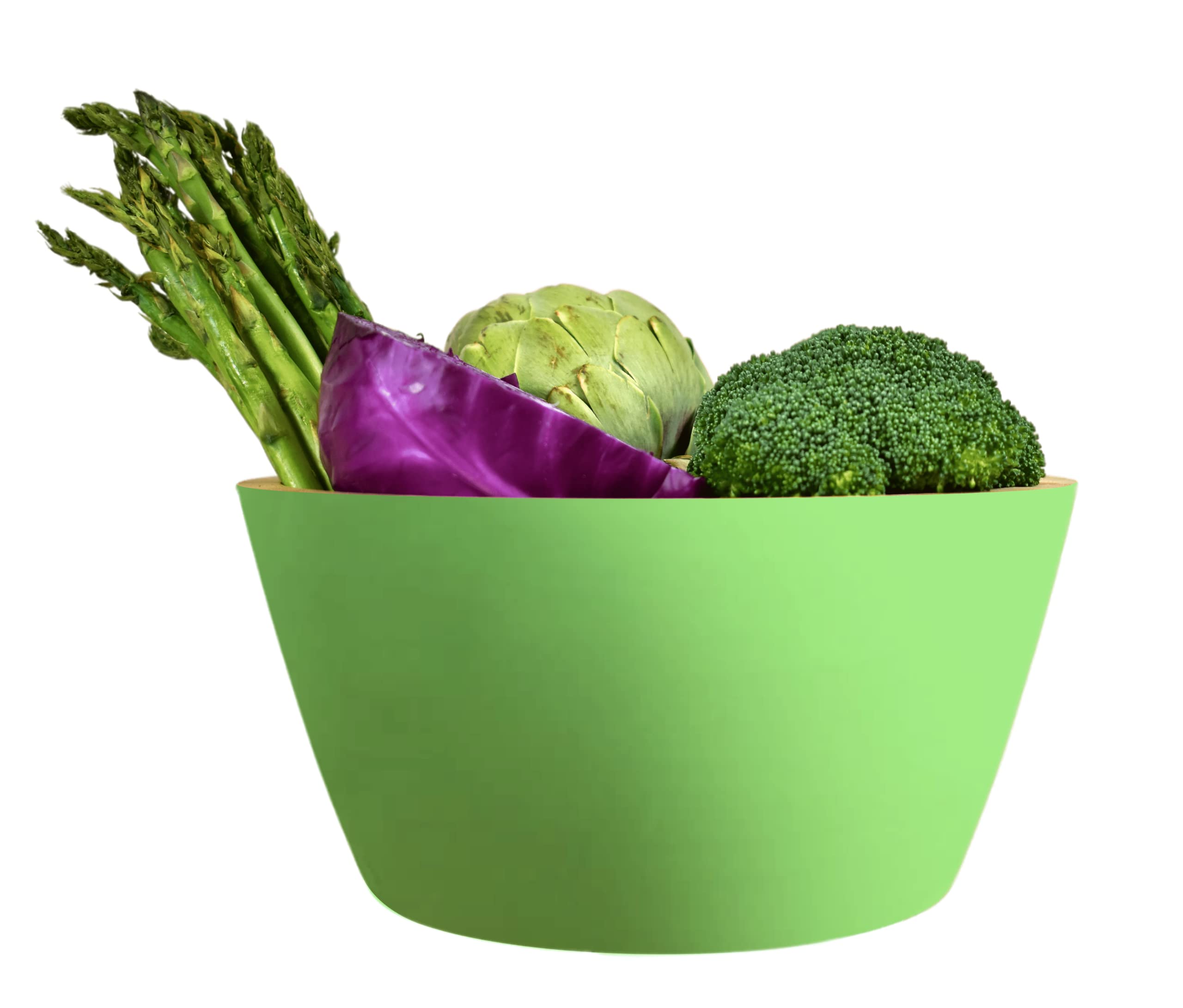 Realm Large Bamboo Bowl Set (Natural Bamboo Exterior) | 12" and 10" Diameter Serving Bowls Perfectly Suited for Snacks, Fruits, Salads, and Pasta