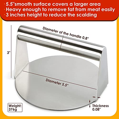 Stainless Steel Burger Press, Non Stick Hamburger Mold 5.5in Hamburger Press Patty Maker, Used to Fill Burgers, Sliders, Regular Beef Burgers, Non-Stick Kitchen Barbecue Tools, Barbecue Accessories