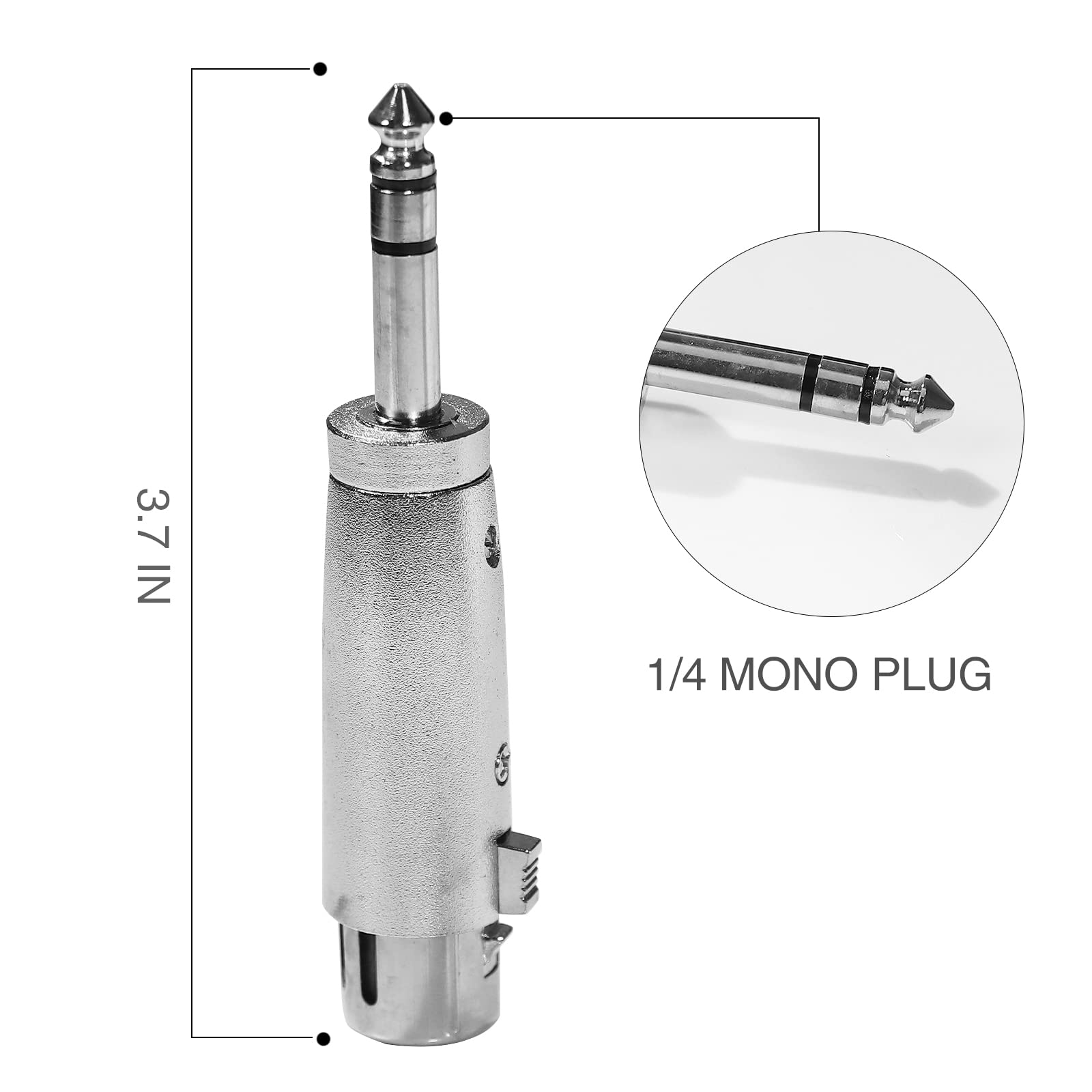 SIXGOD 1/4 TRS to XLR Female Adapter - 6.35mm TRS to XLR Female Gender Changer Connector - 2 Pack