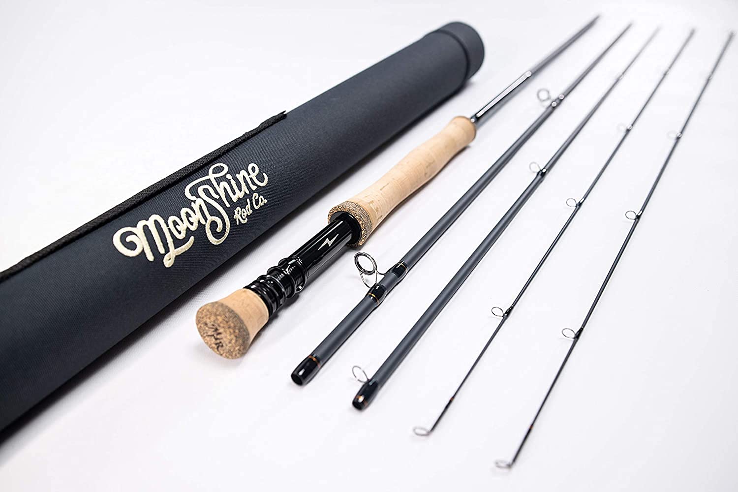 Moonshine Rod Co. Fly Fishing Rod with Carrying Case and Extra Rod Tip Section Fast Action, The Outcast II, 9wt 9'