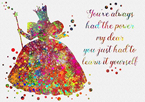 Wizard of Oz Glinda The Good Witch Watercolor Poster Artwork Wall Art -Customize for available sizes