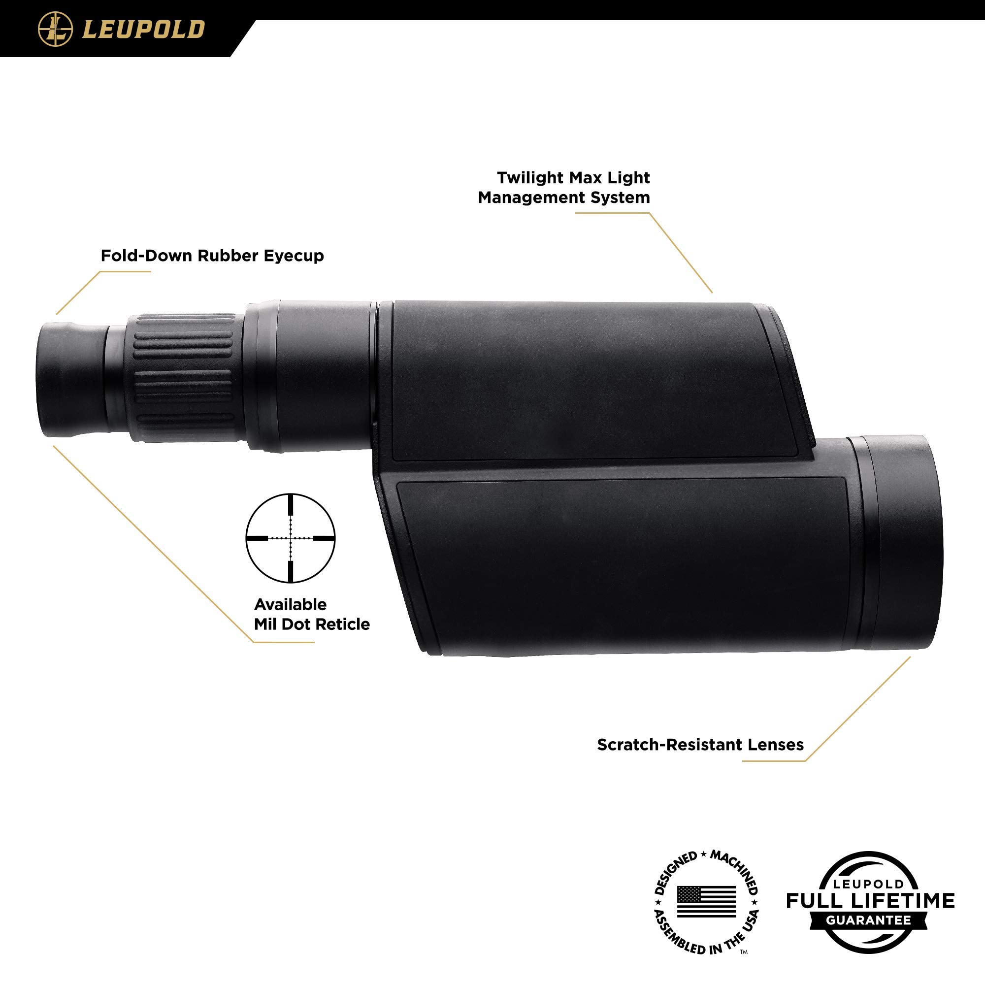 Leupold Mark 4 12-40x60mm Spotting Scope, Milling Reticle