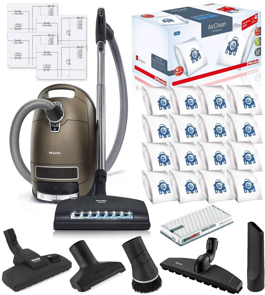 LHG Complete C3 Brilliant Canister HEPA Vacuum Cleaner + SEB-236 Powerhead Bundle - Includes Miele Performance Pack 16 Type GN AirClean 2 HEPA AH50