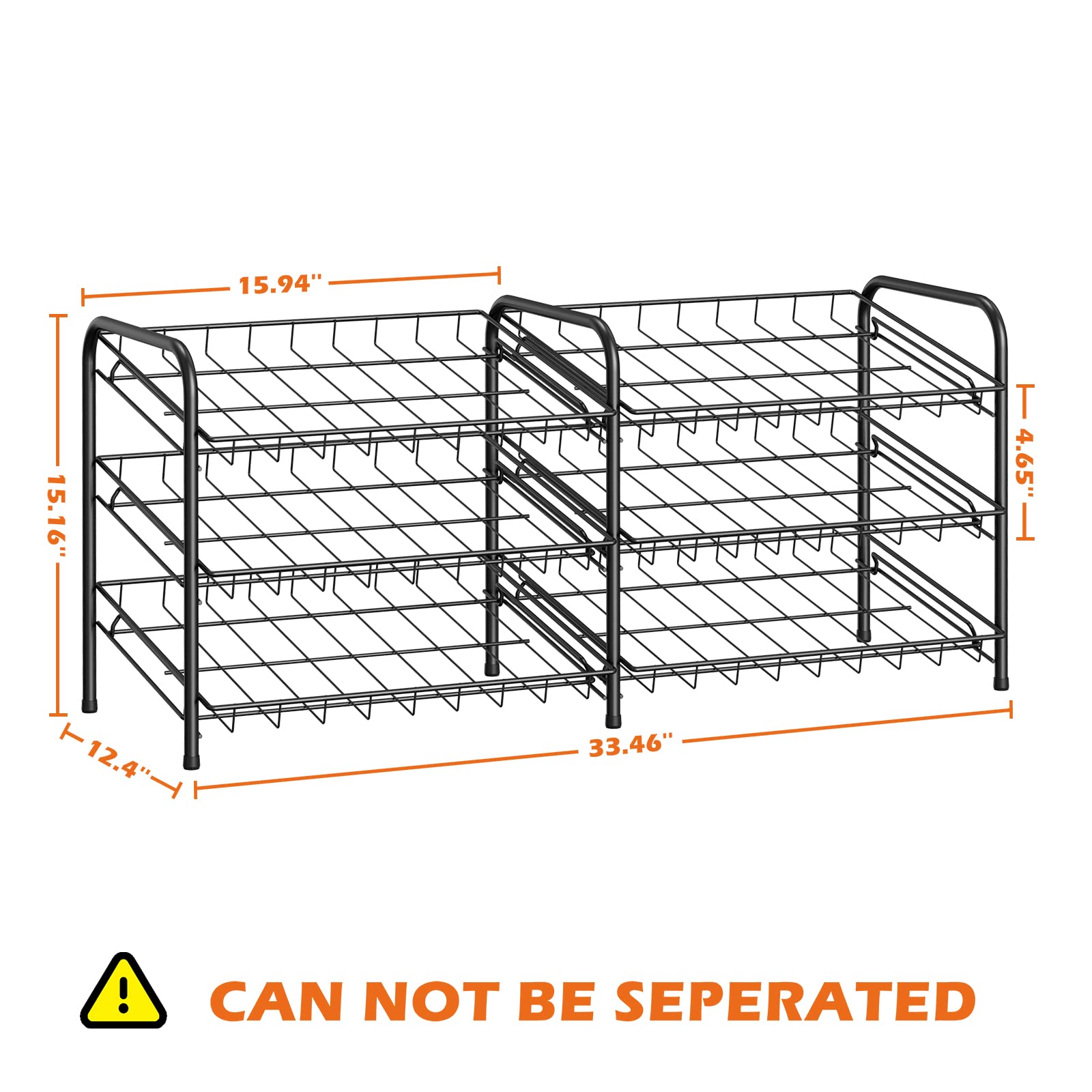 MOOACE Can Rack Organizer, 2 in 1 Can Storage Dispenser Holds up to 72 Cans, Can Organizer for Pantry Kitchen Cabinet, Black