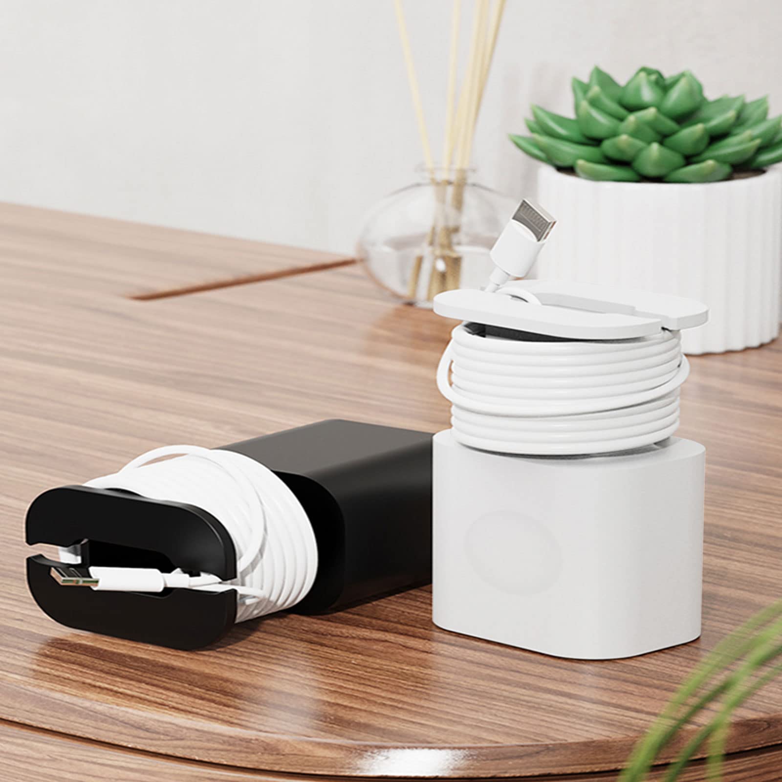Yebowe 2 in 1 Silicone Charger Protector, 4Pcs 18W/20W Charger Winder for iPhone Charger, Anti-Break Data Cable Winder Organizer Protective Cover Suitable for 11/12/13/14 Charger