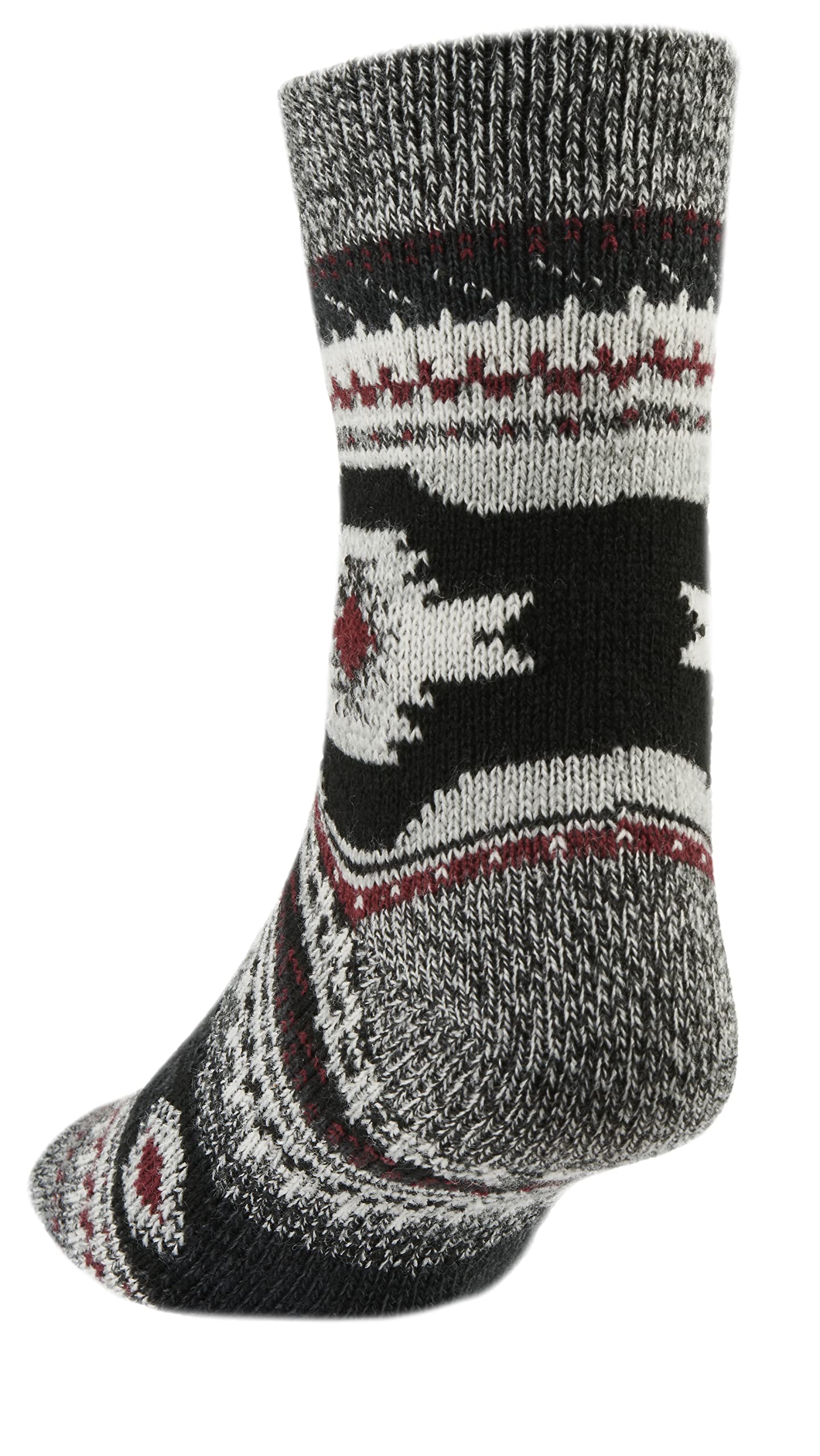 Sof Sole Fireside Double-Layer Cozy Ultra-Warm Soft Giftable Multi-Pack Crew Socks, Grey/Blue/White/Black, Large