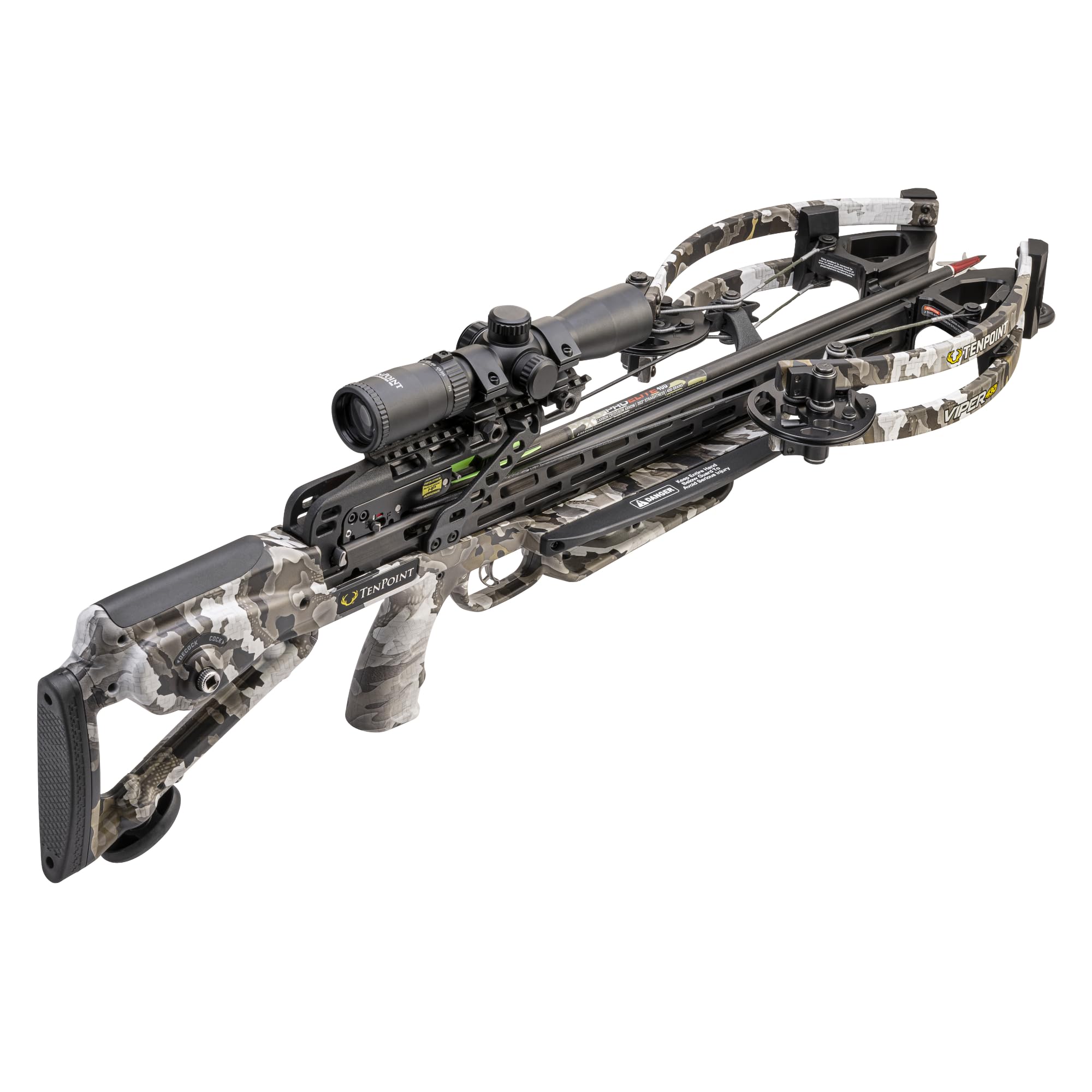TenPoint Viper 430 Crossbow, Vektra - 430 FPS - Includes RangeMaster 100 Scope, ACUslide Silent Cocking & Safe De-Cocking + 3 Pro Elite 400 Carbon Crossbow Arrows