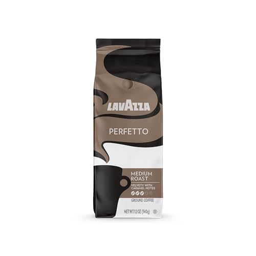 Lavazza Perfetto Ground Coffee Blend, Dark Roast, Value Pack, Non-GMO, 100% Arabica, Full-bodied, 12 Ounce (Pack of 6) - Packaging May Vary