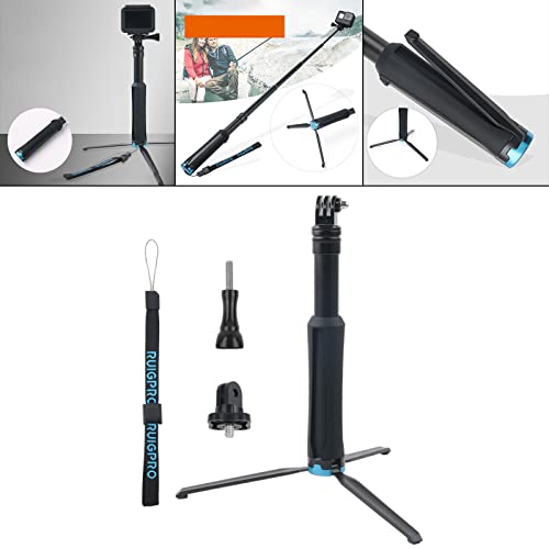 Ronyme Portable Selfie Stick Tripod Stand Extension Pole for Action Cameras - with Long Screw