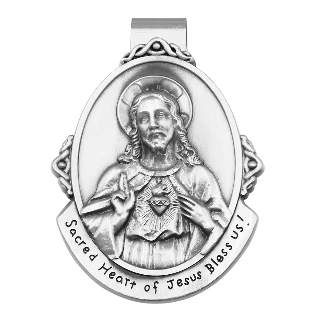 Rosemarie's Religious Gifts Sacred Heart of Jesus Medal Auto Visor Clip