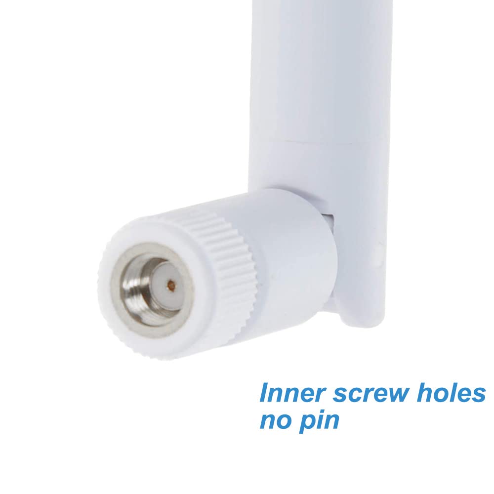 ZILINK WiFi Antenna 5dbi 2.4Ghz/5Ghz RP-SMA Female Connector for Security CCTV IP Camera, Router, Wireless Products, Hole Inside Without Pin, Wireless Range Extender (3 Pack) - White
