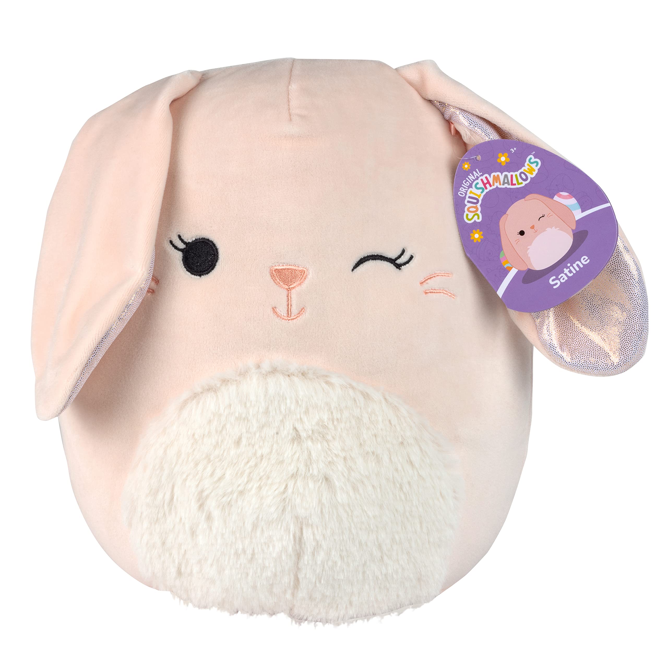 Squishmallows 10" Satine The Pink Bunny Easter Plush - Offical Kellytoy New 2023 - Cute and Soft Rabbit Stuffed Animal Toy - Great Gift for Kids