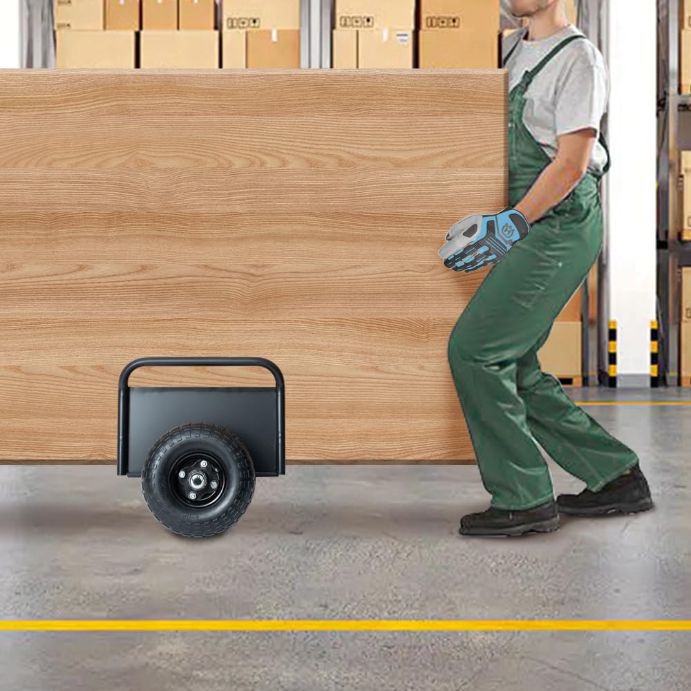 Yeeoy Heavy Duty Panel Dolly, Slab Dolly with Handle, 10" Solid Rubber Tires Wheels,1000LBS Load Capacity All Terrain Moving Cart for Heavy Drywall Sheet & Material Handling