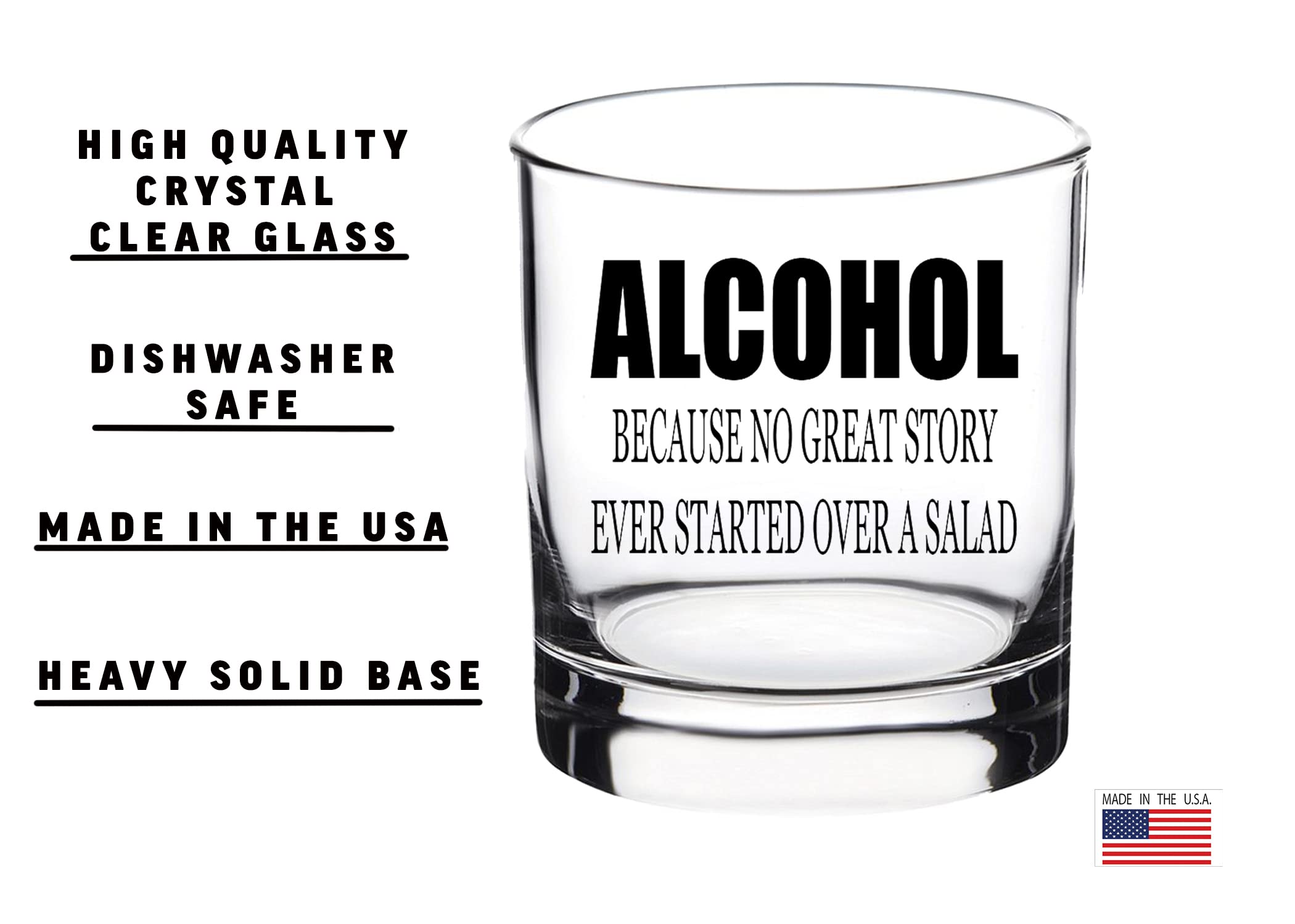 Rogue River Tactical Funny Alcohol Salad Old Fashioned Whiskey Glass Drinking Cup Gift For Him Men Dad Grandpa