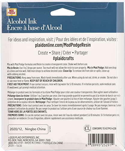 Mod Podge, Metallics Alcohol Set of 2 .67 fl oz / 20 ml Kit, DIY Epoxy Resin Ink Supplies for Arts and Crafts, 25291