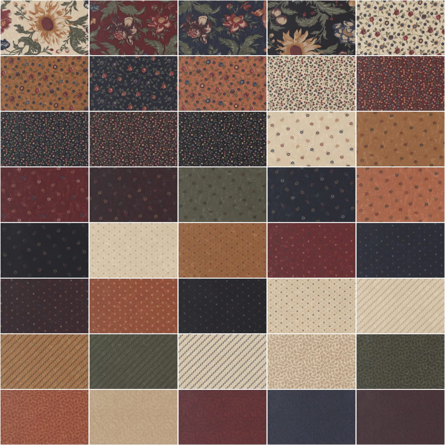 Moda Fabrics and Dragonflies Charm Pack by Kansas Troubles Quilters; 42-5'' Precut Fabric Quilt Squares 5 Inches