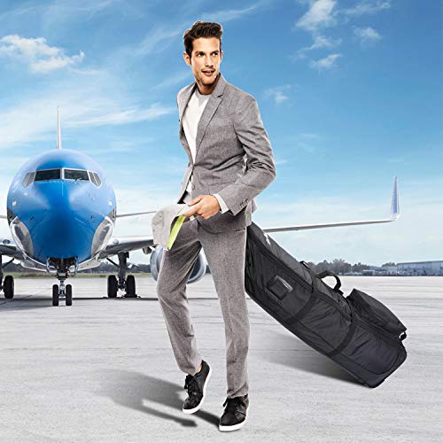 LONGCHAO Golf Travel Cover- Foldable Golf Bag Portable Golf Travel Bag with Wheel Lightweight Oxford Cloth (Black)