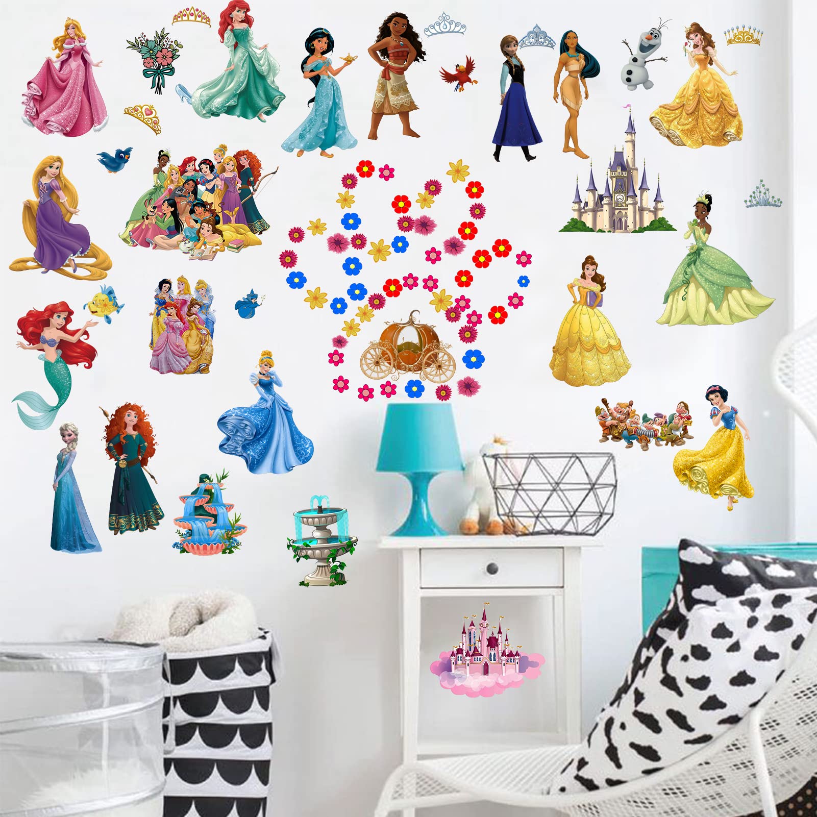 Wall Decals Stickers, Peel and Stick Cartoon Wall Decals Removable Wall Art Decor for Nursery Baby Children's Bedroom Wall Decorations