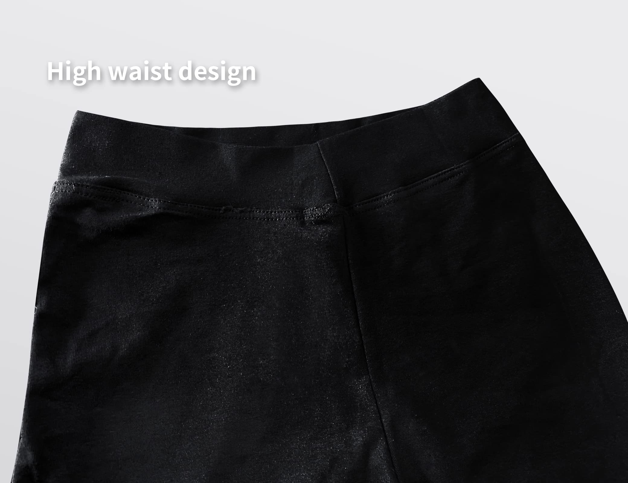 Skating Pants Figure for Little Girls Size 4-5T Solid Black Slim Soft 4 Way Stretch Trousers for Kids Dancer Sporter Ice Rink