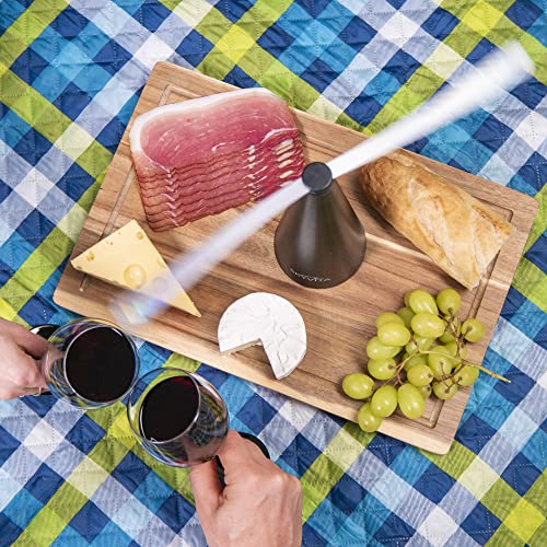 SkyVita Fly Fan For Tables, Indoor Outdoor Bug Fan Great For Restaurants, Picnics, BBQ's To Keep Flies Away - Portable Fly Fan for Outdoor Tables (2 Pack)