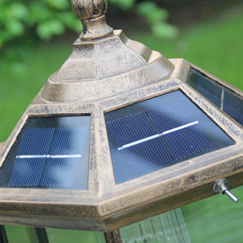 Libuty Outdoor Post Lights，Solar LED Lawn Light Outdoor Garden Light Solar Street Light Home Villa Light Garden Landscape Light，IP65 Decorative Columns Post Lantern