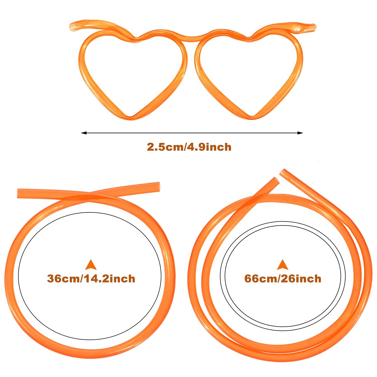 Silly Straws Glasses Straws 10 Sets, Crazy Straw Fun Heart Drinking Straws for Kids, Curly Round Funny Straws for Children Adult Party Game Straw Create a Fun Party