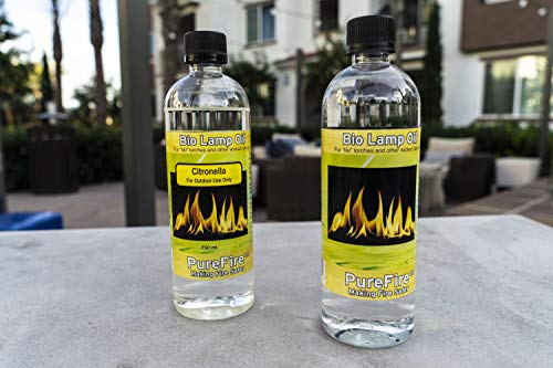Table Top Fire Bowl, Ventless Outdoor Portable Citronella Fire Pit - Wick Burning Fuel, (Citronella Fuel)